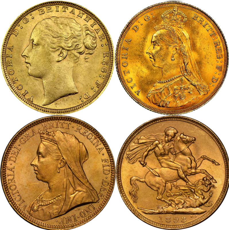 Gold Coin: British Sovereign Kings and Queens Mix (Random) - U.S. AA